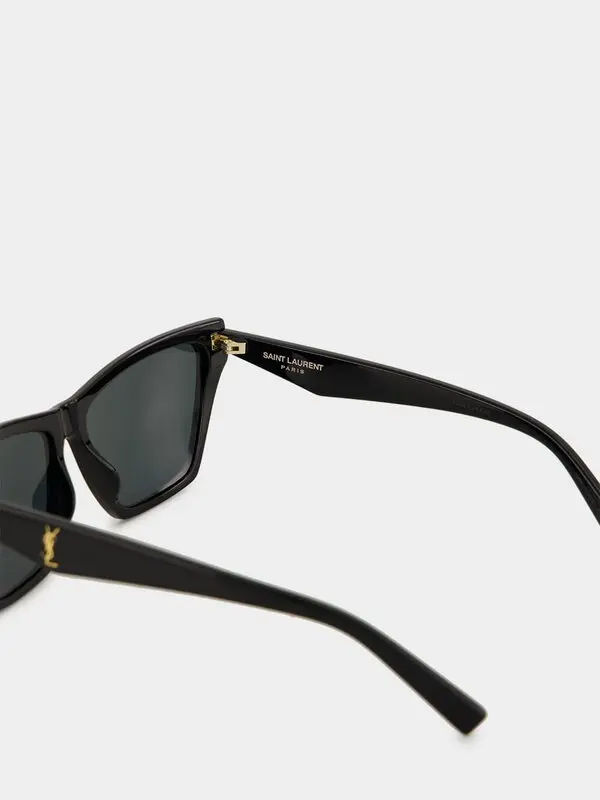 Saint Laurent Rectangular Cat-eye Sunglasses - Black