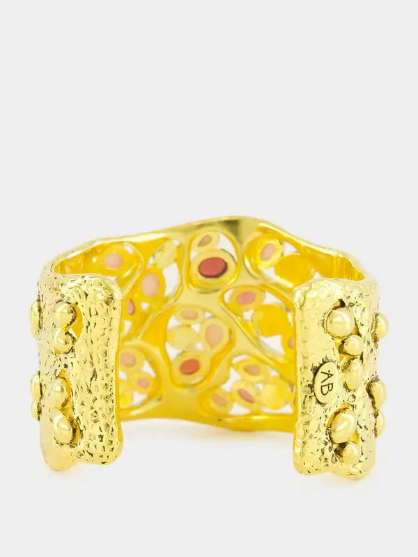 AURÉLIE BIDERMANN Atalide Cuff With Garnet And Pink Opal