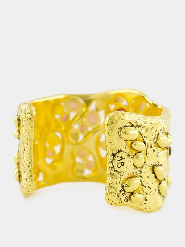 AURÉLIE BIDERMANN Atalide Cuff With Garnet And Pink Opal