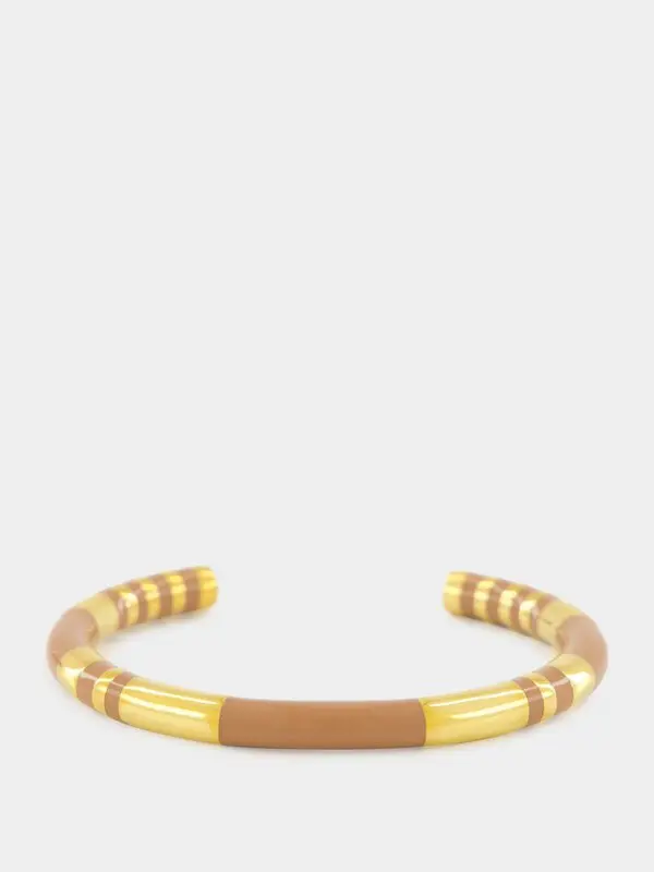 AURÉLIE BIDERMANN Positano Striped Bangle - Brown