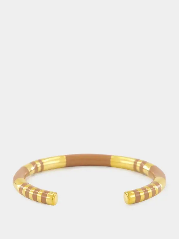 AURÉLIE BIDERMANN Positano Striped Bangle - Brown