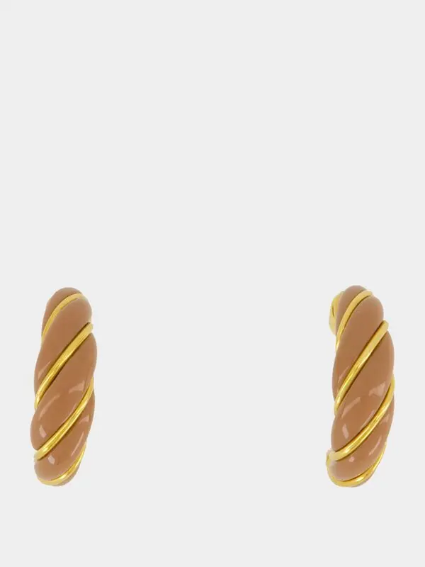 AURÉLIE BIDERMANN Twisted Diana Hoop Earrings - Brown