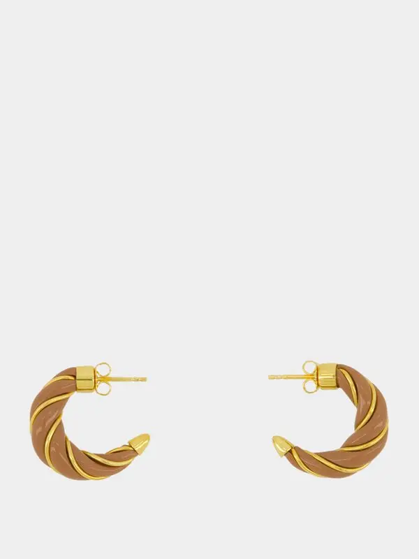 AURÉLIE BIDERMANN Cappuccino Twisted Diana Earrings - Brown