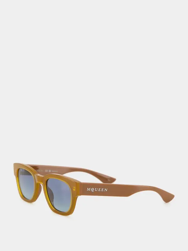 Alexander McQueen Rectangular Sunglasses - Brown