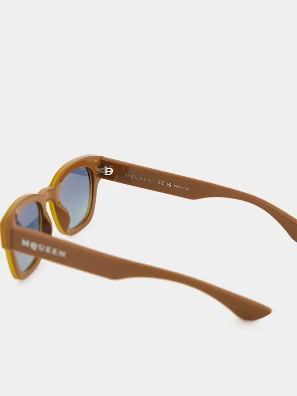 Alexander McQueen Rectangular Sunglasses - Brown