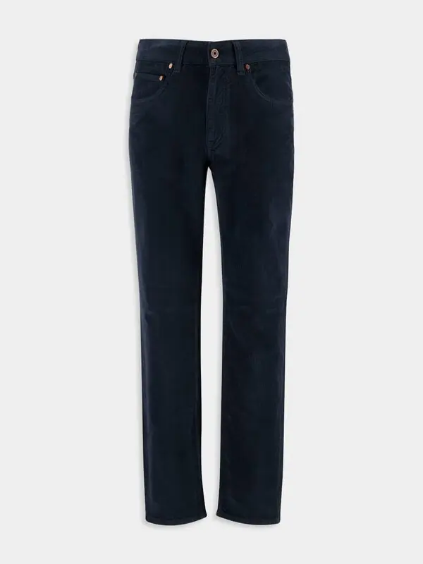 Boglioli Regular Fit Corduroy Trousers - Blue
