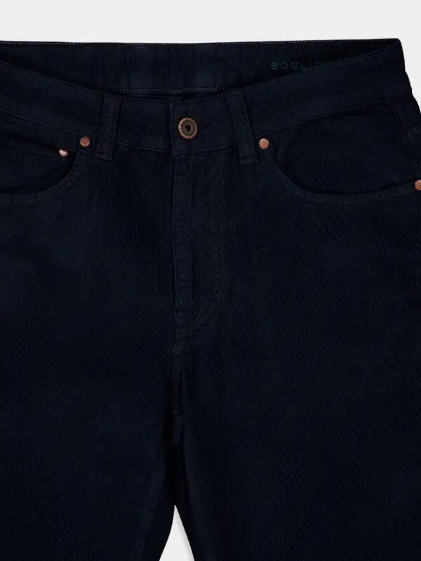 Boglioli Regular Fit Corduroy Trousers - Blue