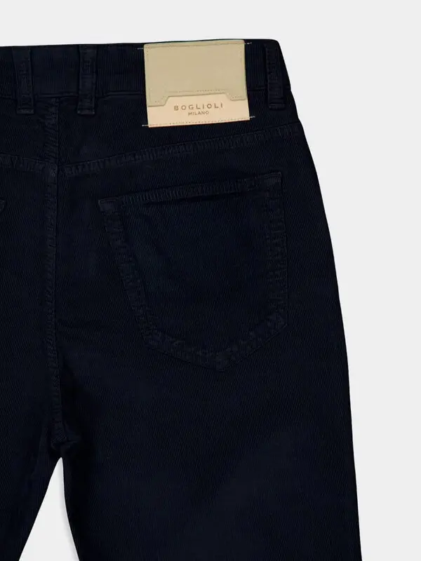 Boglioli Regular Fit Corduroy Trousers - Blue