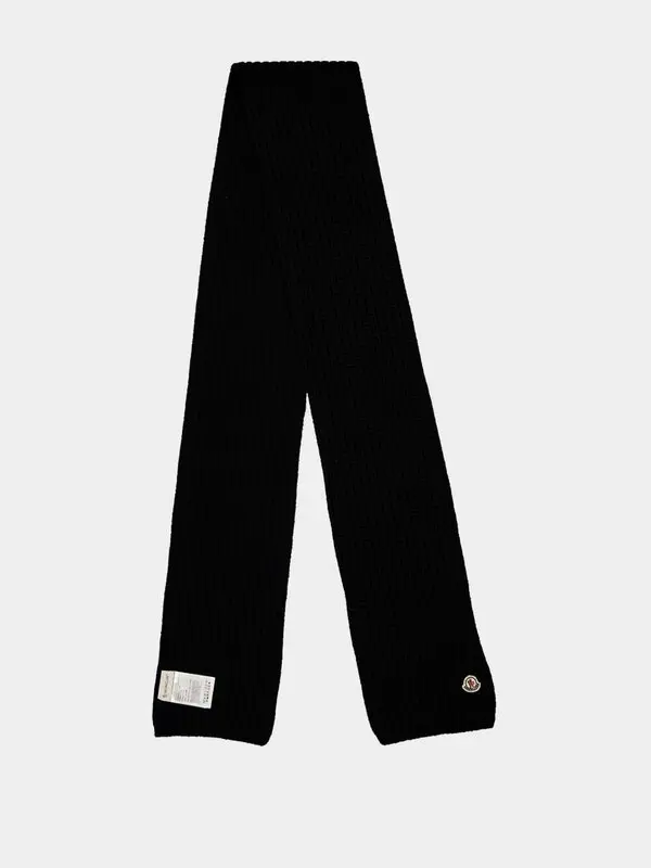 Moncler Wool Knit Scarf - Black