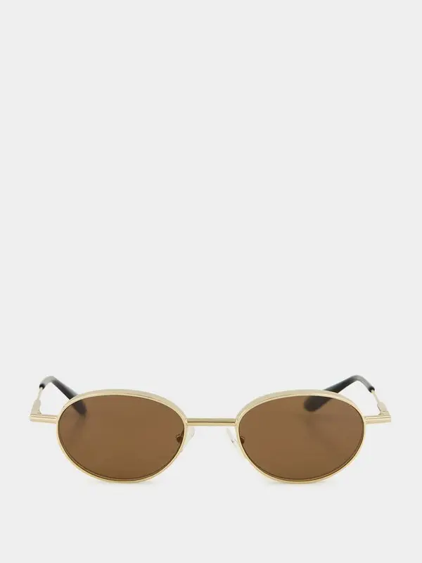 Alexander McQueen Am0523s Round Sunglasses - Brown