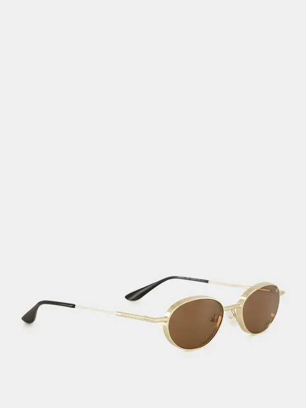 Alexander McQueen Am0523s Round Sunglasses - Brown