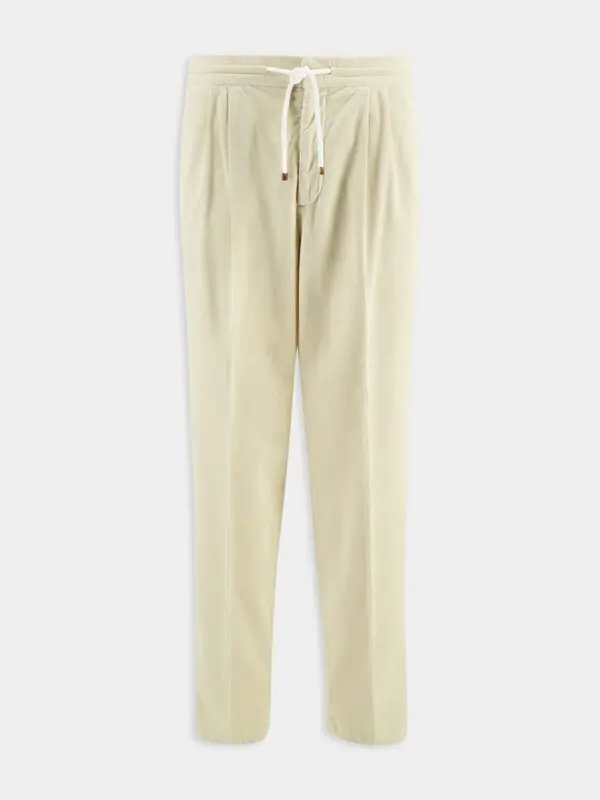 Brunello Cucinelli Corduroy Drawstring Trousers - Cream