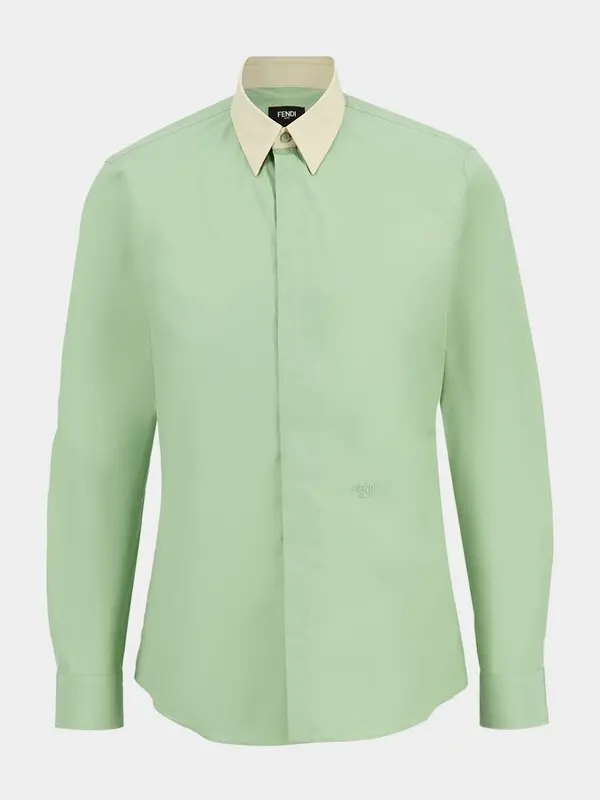 Fendi Light Poplin Shirt With Contrast Collar