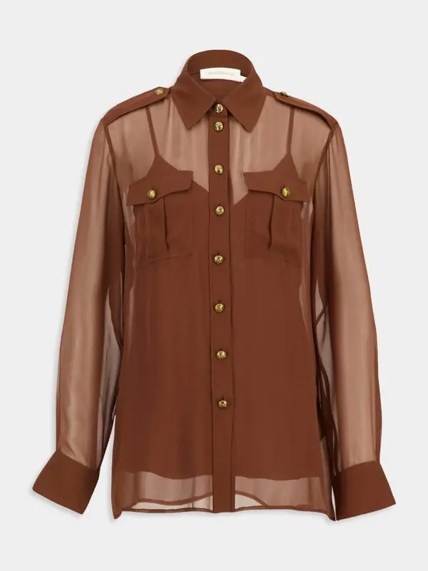 Zimmermann Memento Pocket Shirt - Brown