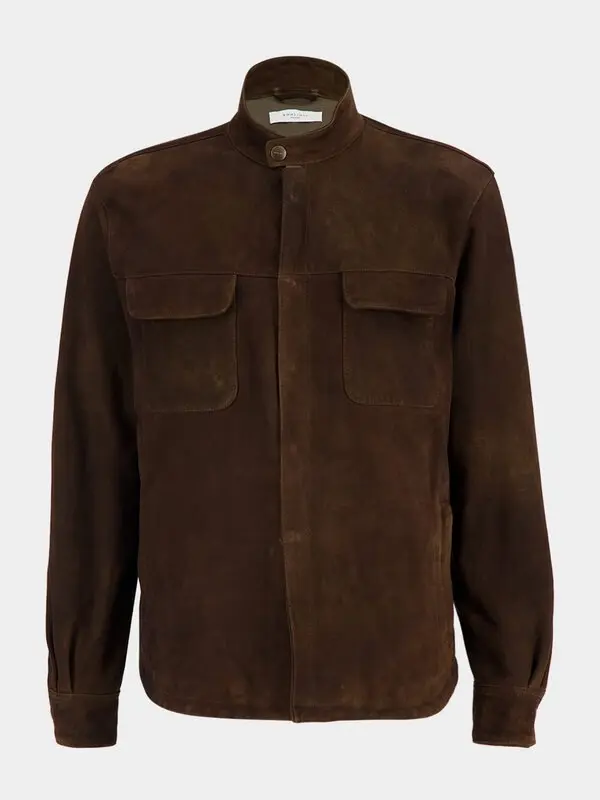 Boglioli Suede Bomber Jacket - Brown