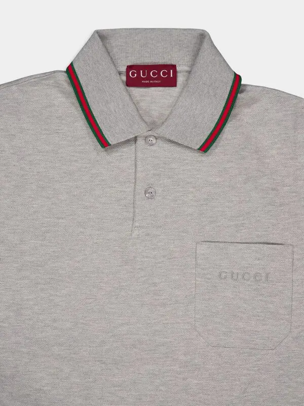 Gucci Melange Stretch Cotton Polo