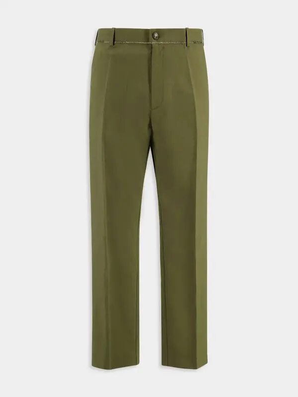 Marni Wool Straight-leg Trousers - Green