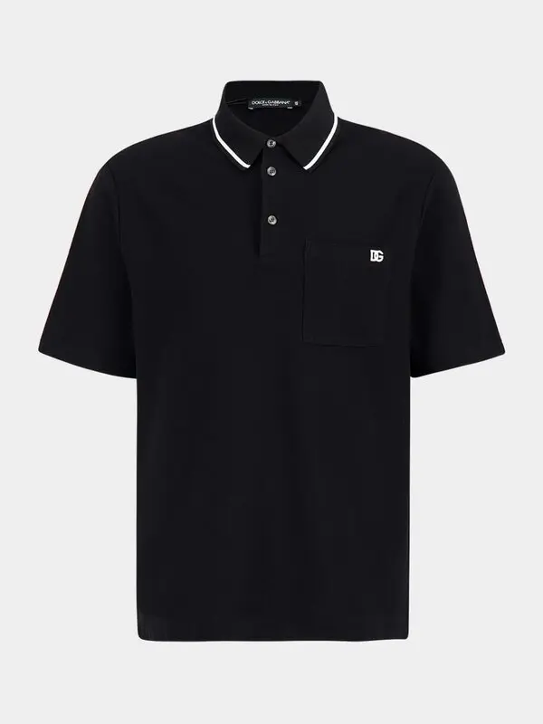 Dolce & Gabbana Cotton Piqué Polo Shirt - Black