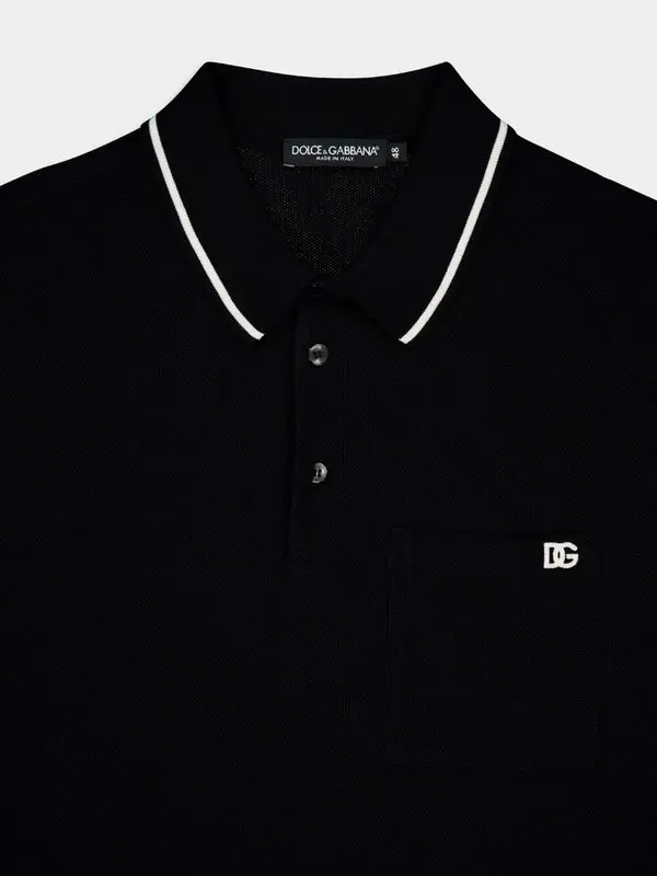 Dolce & Gabbana Cotton Piqué Polo Shirt - Black