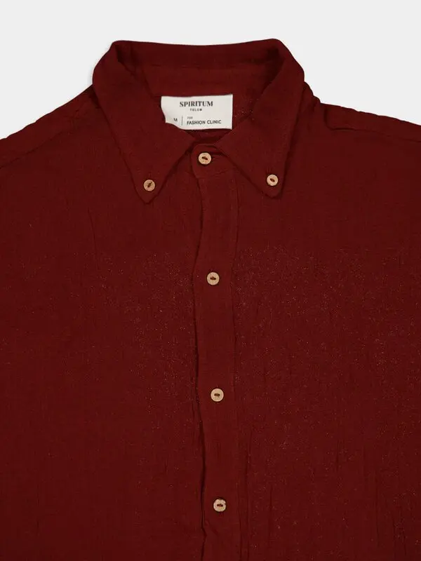 Spiritum Tulum Terracotta Balam Cotton Shirt - Red