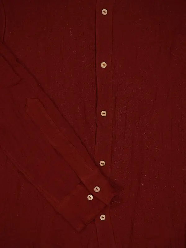 Spiritum Tulum Terracotta Balam Cotton Shirt - Red