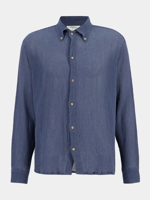 Spiritum Tulum Indigo Balam Cotton Shirt - Blue