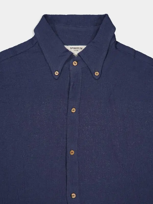 Spiritum Tulum Indigo Balam Cotton Shirt - Blue