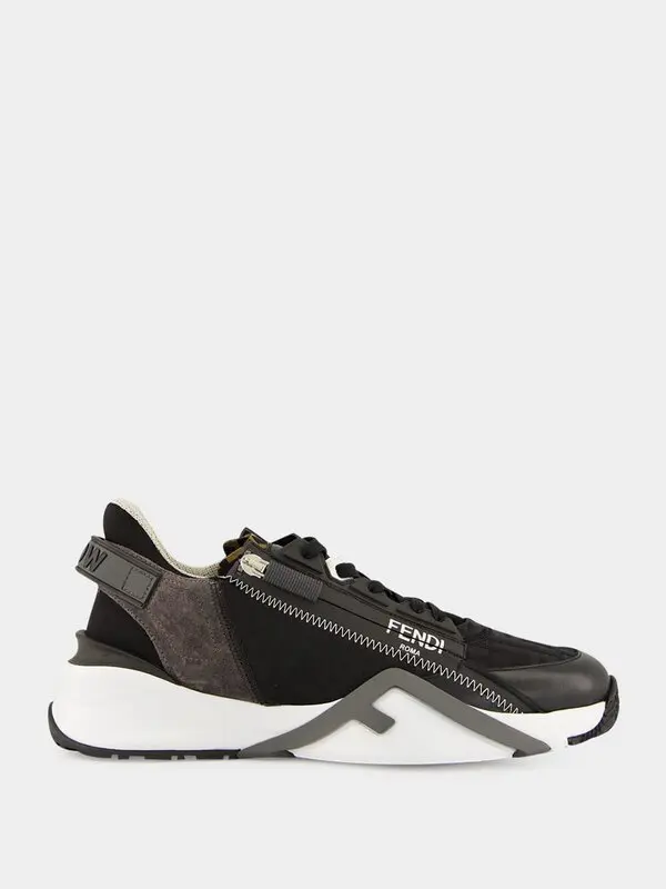Fendi Black Flow Jacquard Trainers - Multicolour