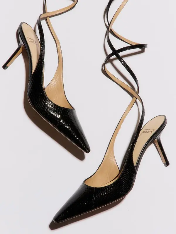 FRANCESCO RUSSO Watersnake Slingback Pumps