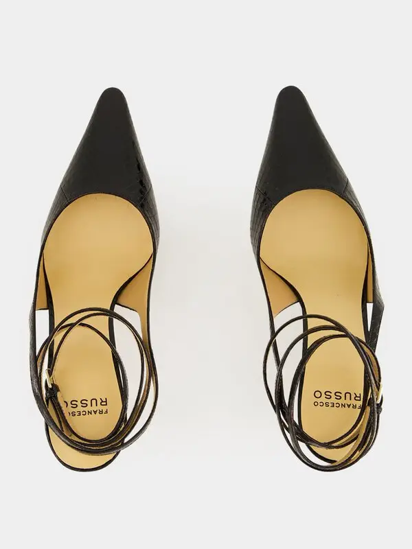 FRANCESCO RUSSO Watersnake Slingback Pumps