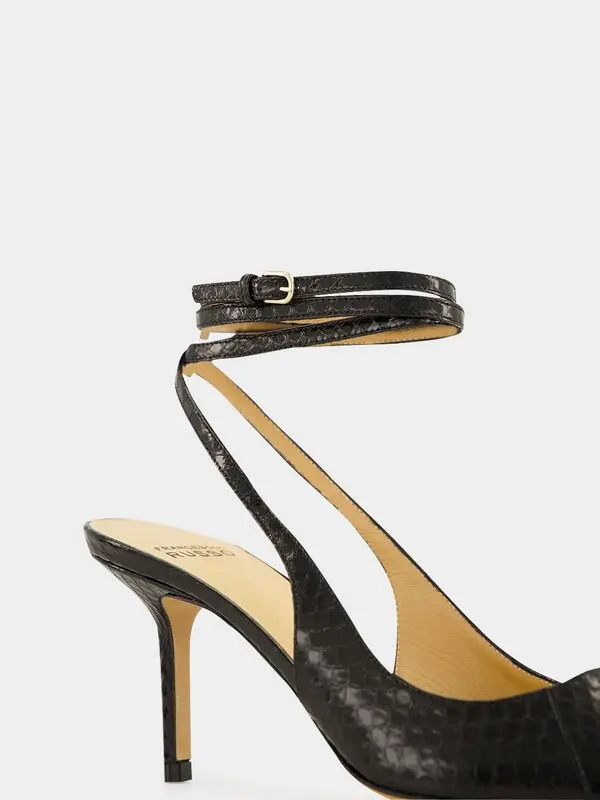 FRANCESCO RUSSO Watersnake Slingback Pumps