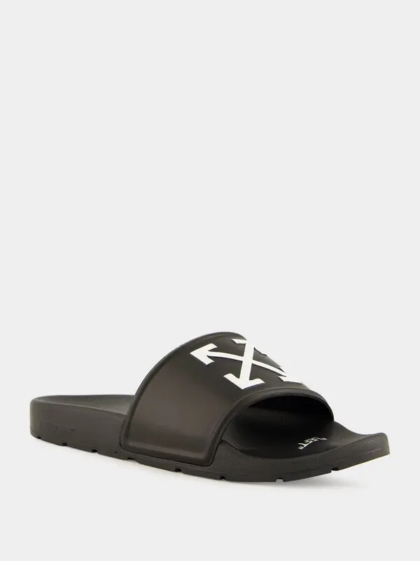 Off-White Arrow Rubber Sliders - White