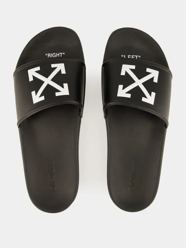 Off-White Arrow Rubber Sliders - White