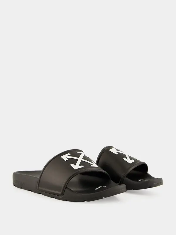 Off-White Arrow Rubber Sliders - White