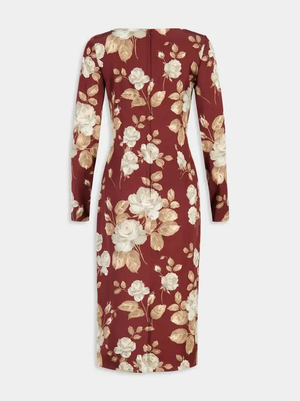 Dolce & Gabbana Vintage Rose-print Satin Midi Dress - Multicolour