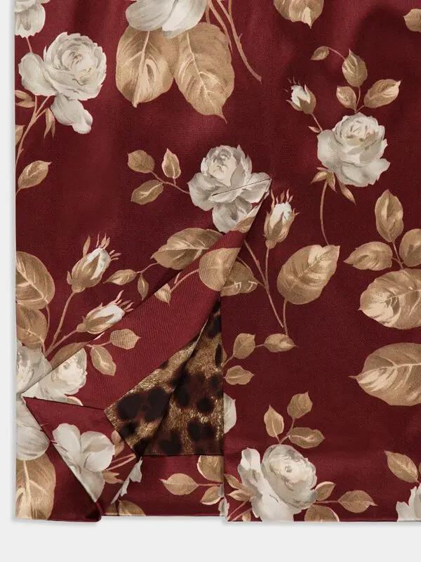 Dolce & Gabbana Vintage Rose-print Satin Midi Dress - Multicolour