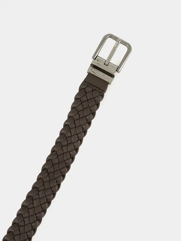 Dolce & Gabbana Woven Goatskin Belt - Brown