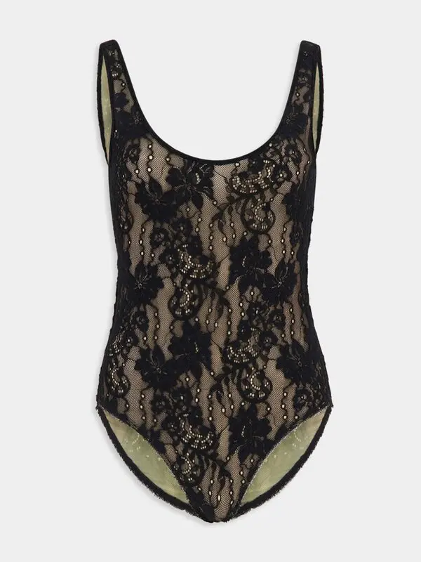 Zimmermann Lace Scoop Bodysuit - Black