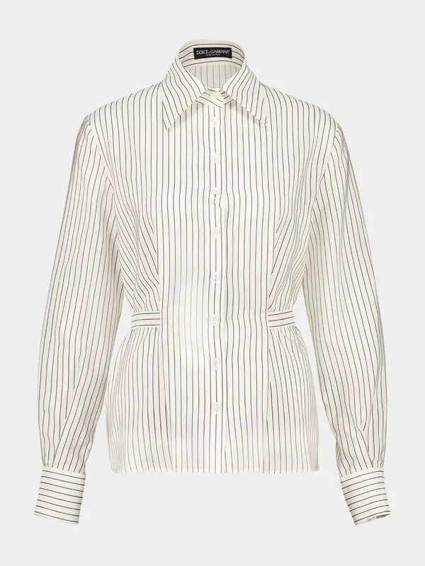 Dolce & Gabbana Pinstripe Silk-cotton Shirt - White