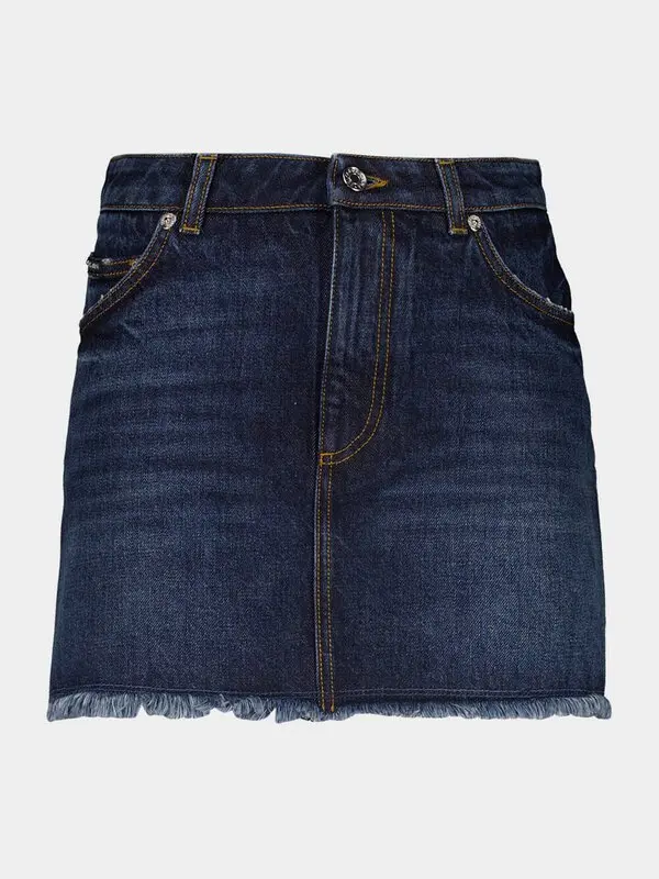 Dolce & Gabbana Dark Mini 5-pocket Denim Skirt - Blue