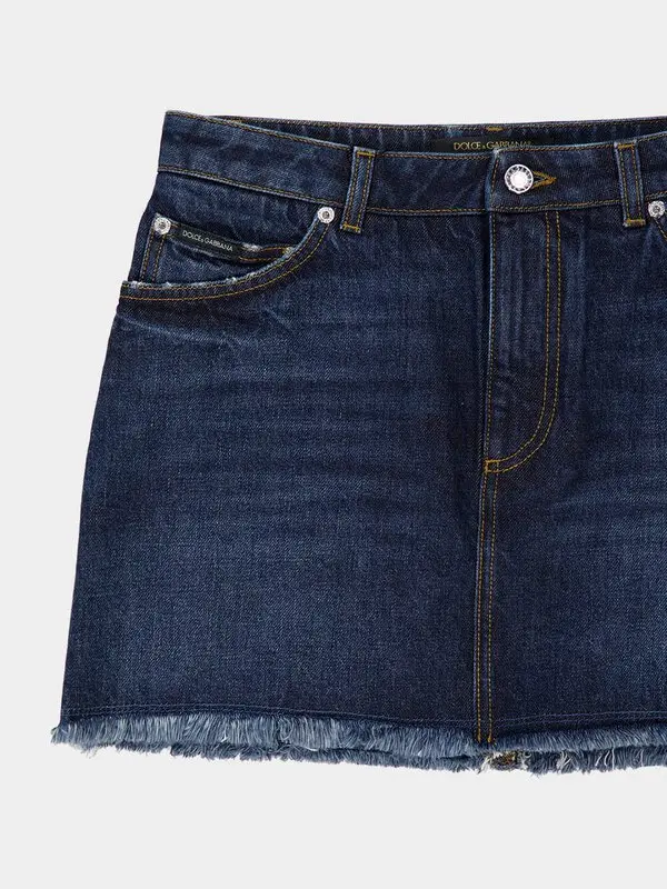 Dolce & Gabbana Dark Mini 5-pocket Denim Skirt - Blue