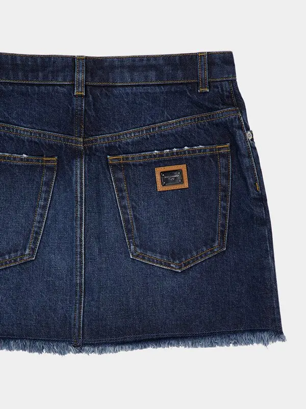 Dolce & Gabbana Dark Mini 5-pocket Denim Skirt - Blue