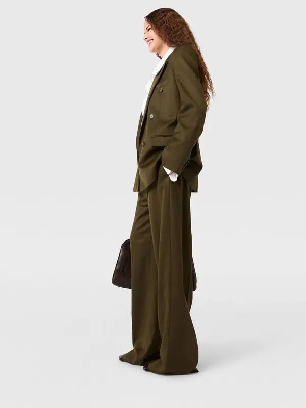 Stella McCartney Wool Pleated Trousers - Green