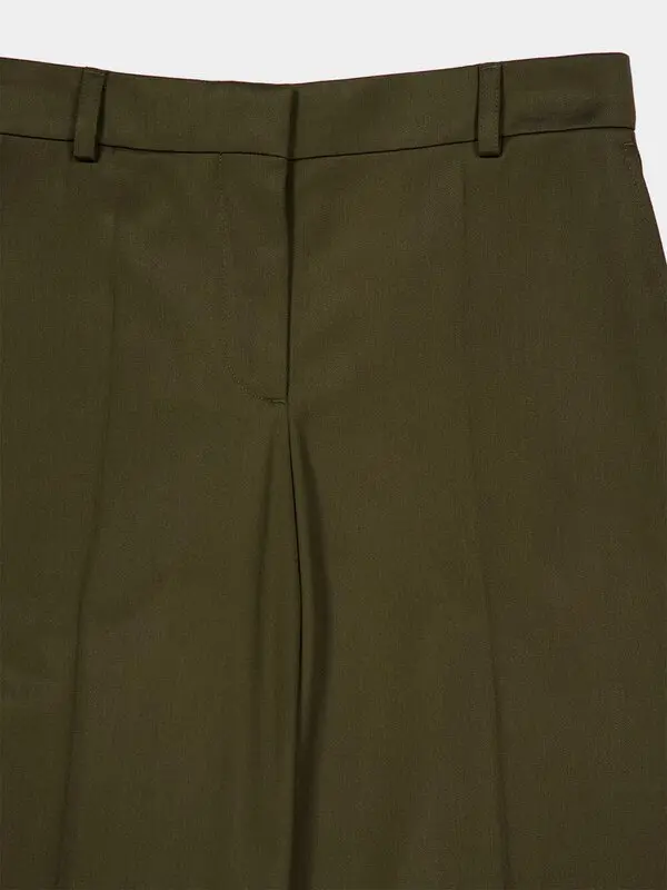 Stella McCartney Wool Pleated Trousers - Green