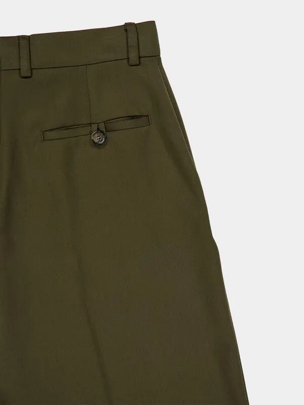 Stella McCartney Wool Pleated Trousers - Green