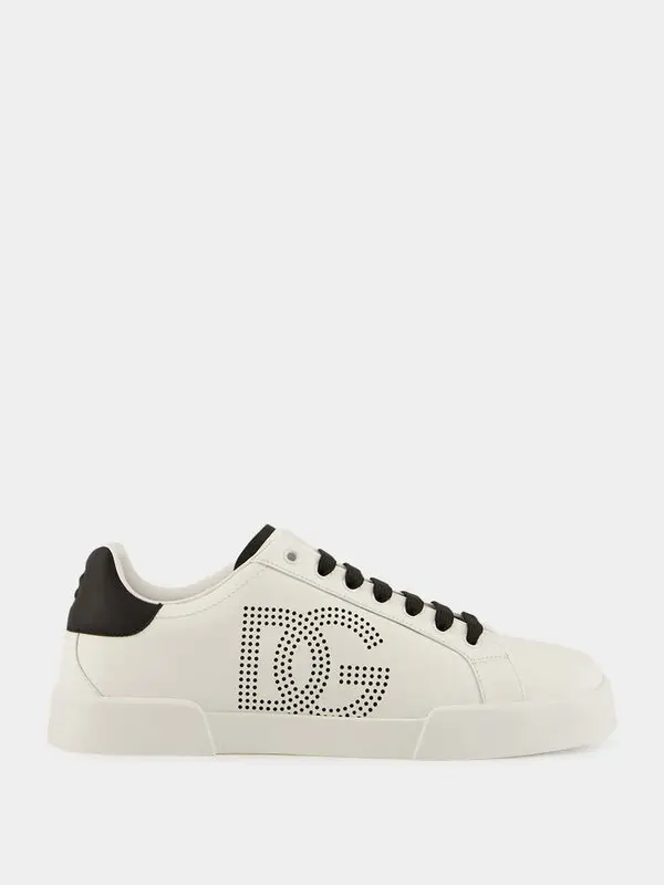 Dolce & Gabbana Calfskin Portofino Sneakers - White