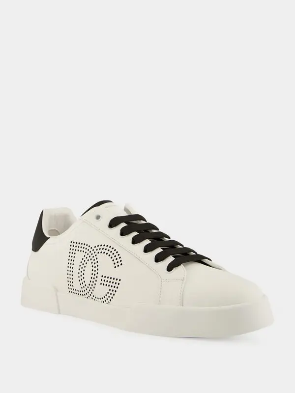 Dolce & Gabbana Calfskin Portofino Sneakers - White