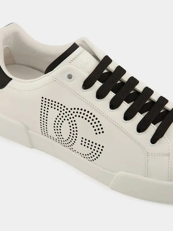 Dolce & Gabbana Calfskin Portofino Sneakers - White