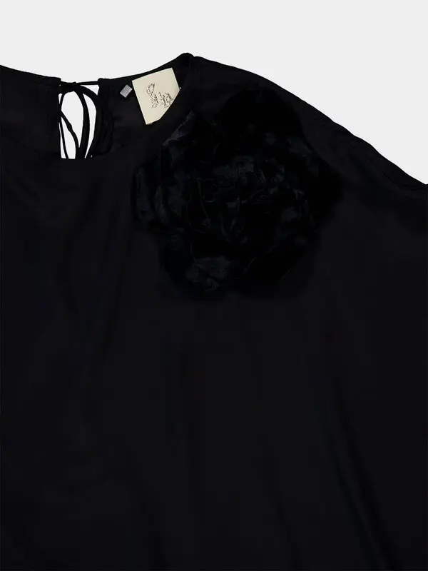 PAULA Silk Kaftan Dress - Black