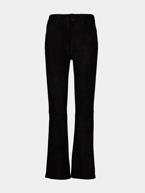 PAULA Zircon Suede Flared Pants - Black